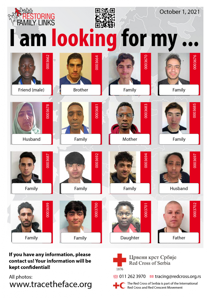 Trace the Face poster za oktobar 2021. – Crveni krst Bujanovac